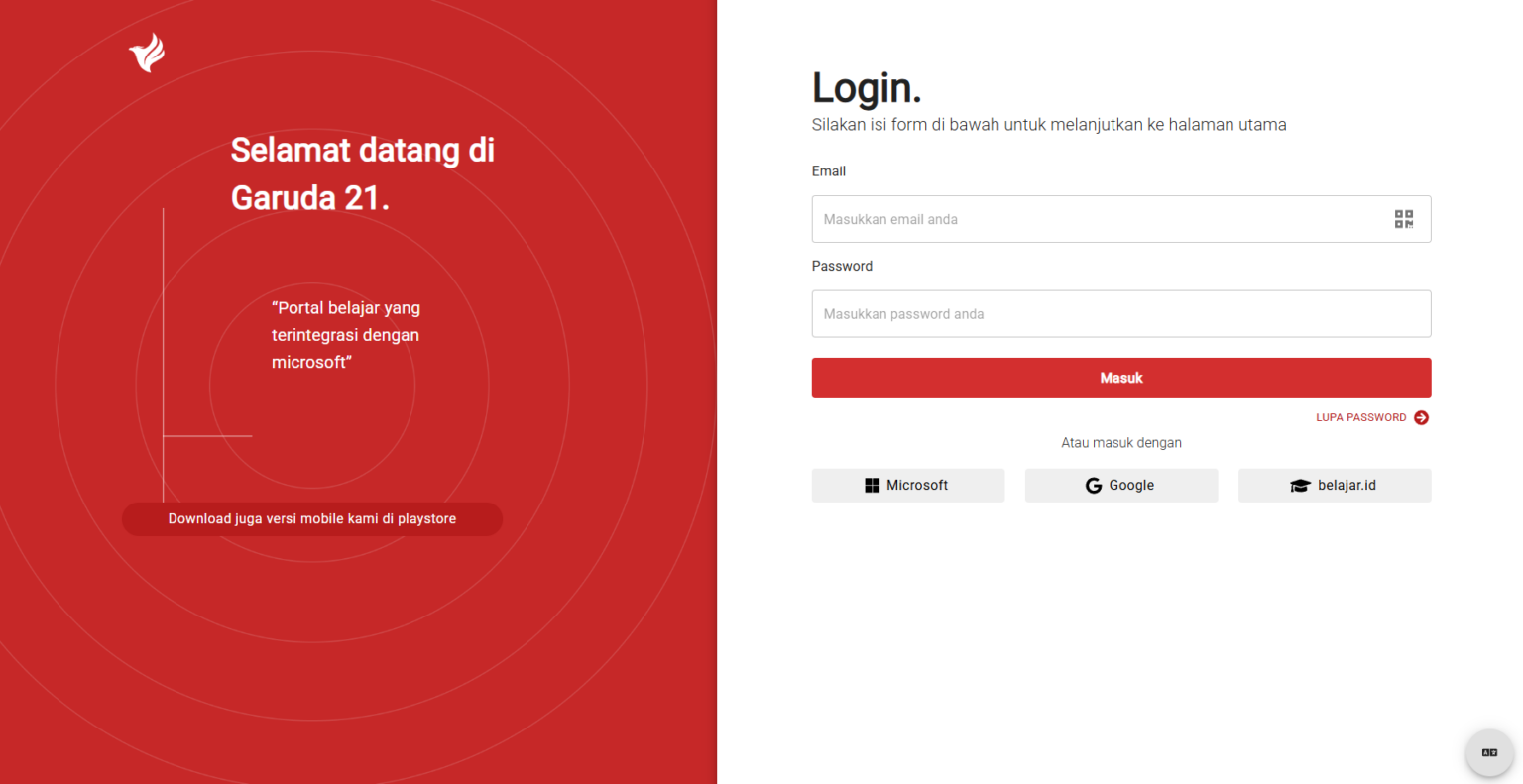 Login Aplikasi – Tracker GARUDA-21.com